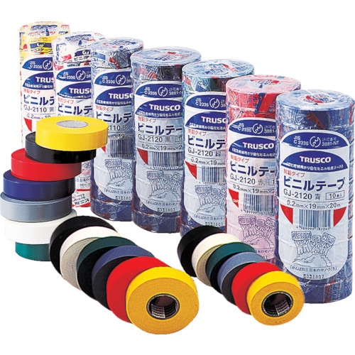 トラスコ中山(TRUSCO) 脱鉛タイプビニールテープ 19mmX20m 10巻入り グレー GJ-2120 GY(GJ-2120 GY): 塗料・接着剤・補修用品|ホームセンターコーナンの通販サイト